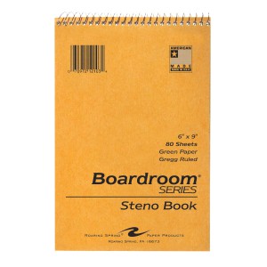 STENO GREEN 6"X9" GREGG 80 SHT | Wirebound Notebooks | Roaring Spring ...