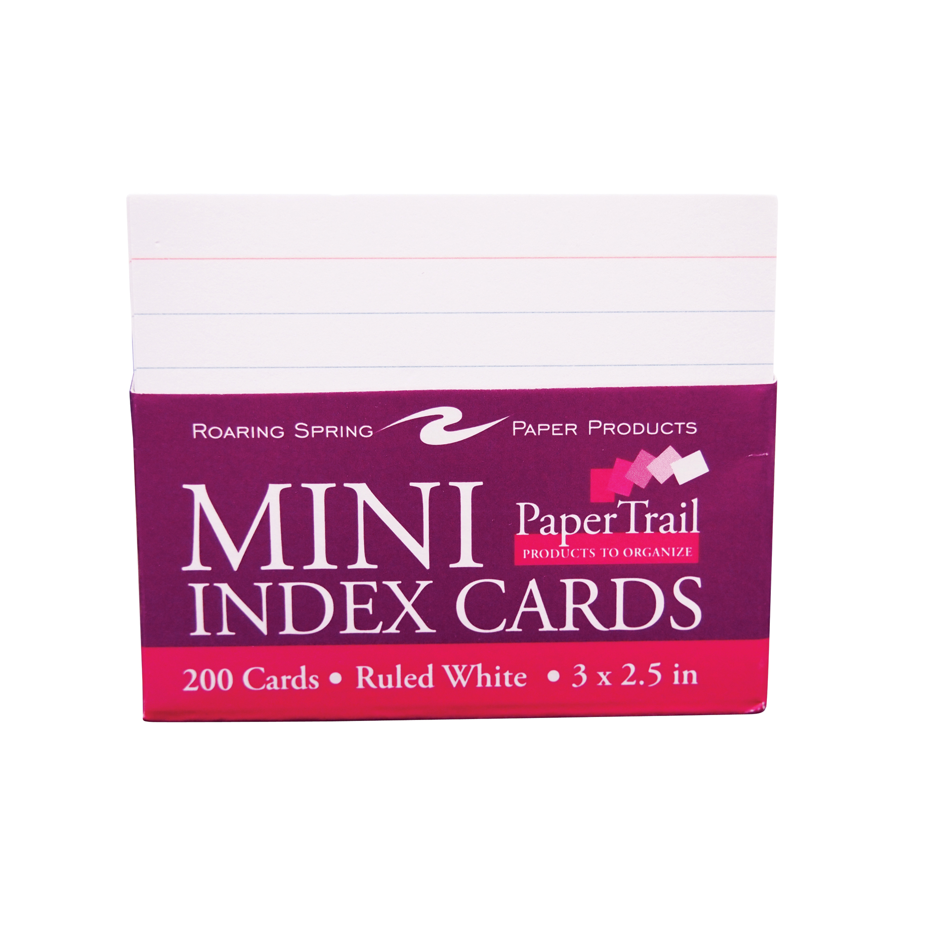 MINI TRAYED INDEX CARDS 3"x2 1/2" WHITE | Index Cards | Roaring Spring ...