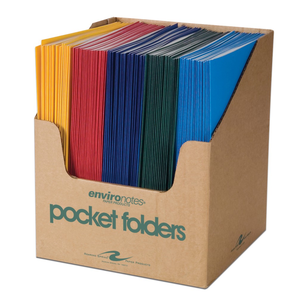 PAPER PKT FOLDER 11 75 x9 5 ASST DISP Pocket Folders Roaring 