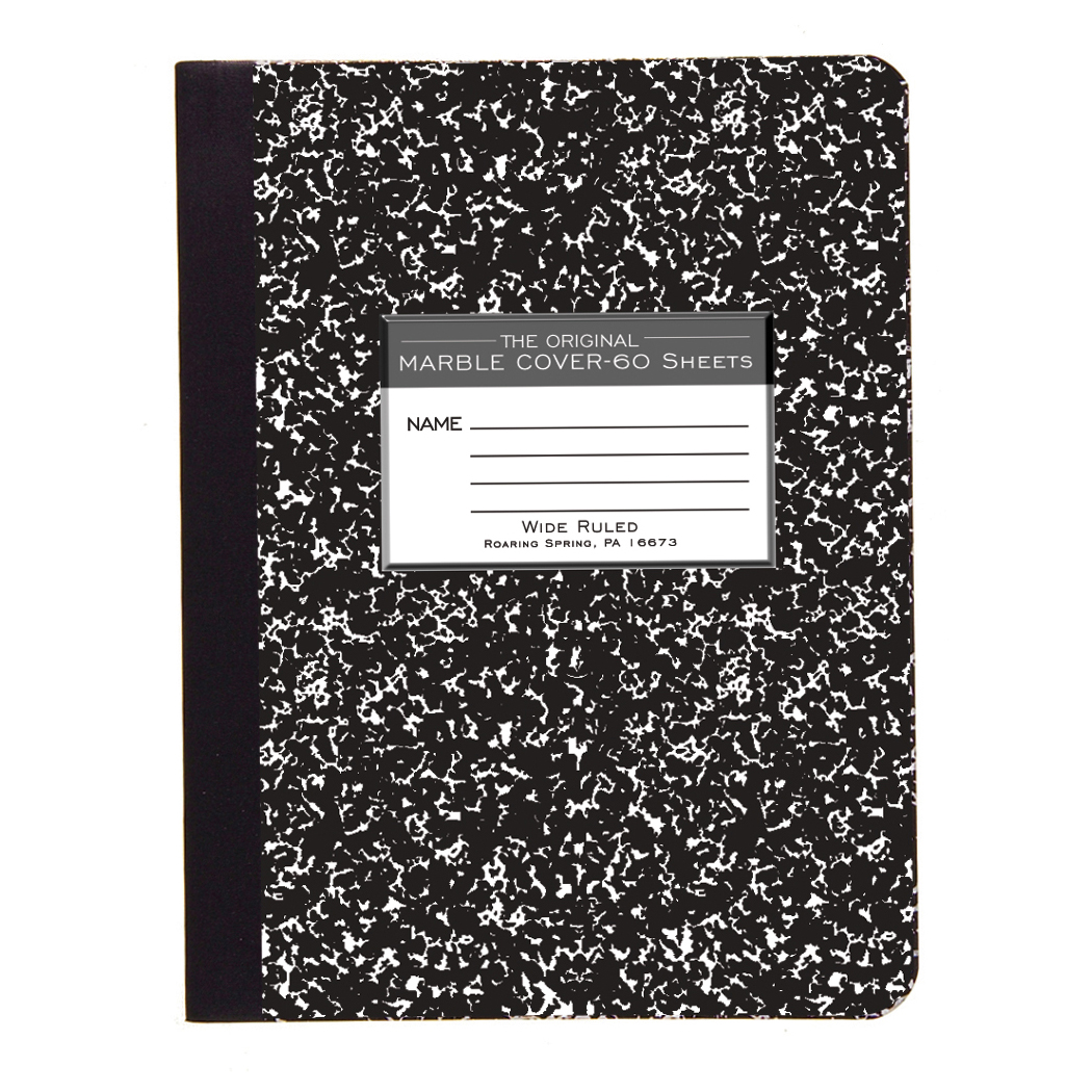 BLACK MARBLE COMP 9.75"x7.5" WM | Composition Notebooks | Roaring ...