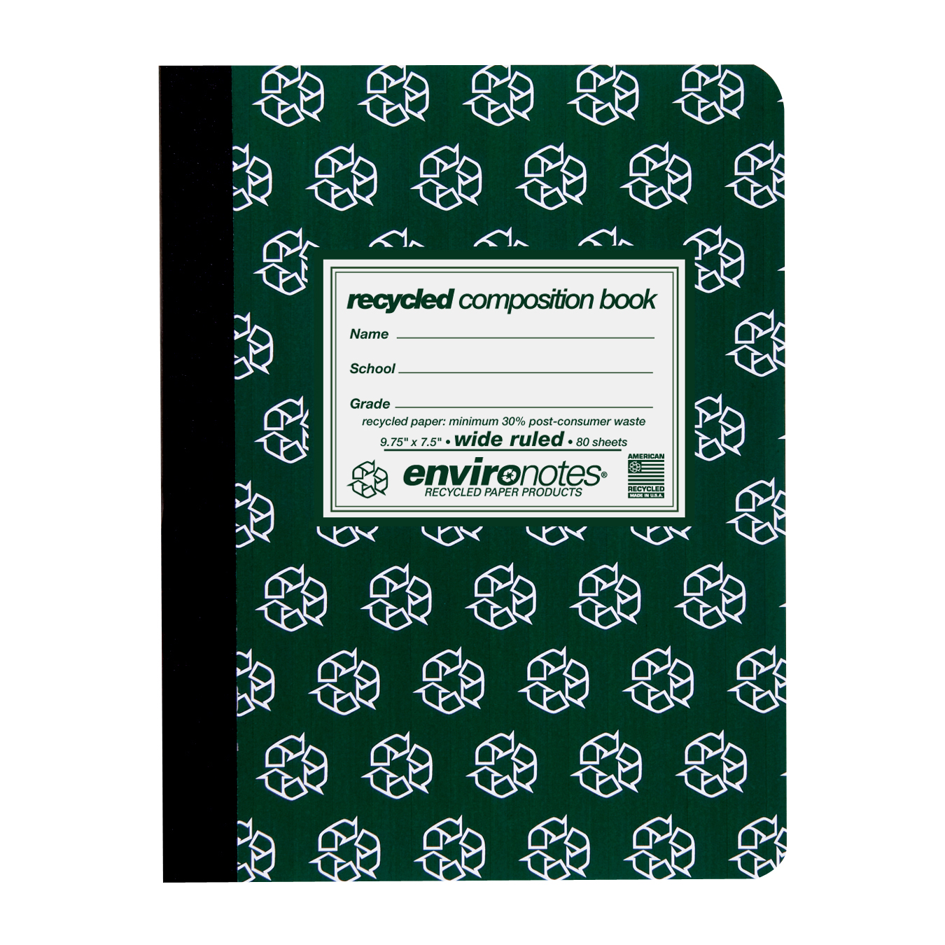 RECYCLED COMP 9.75"x7.5" WM LOGO CVR | Composition Notebooks | Roaring ...