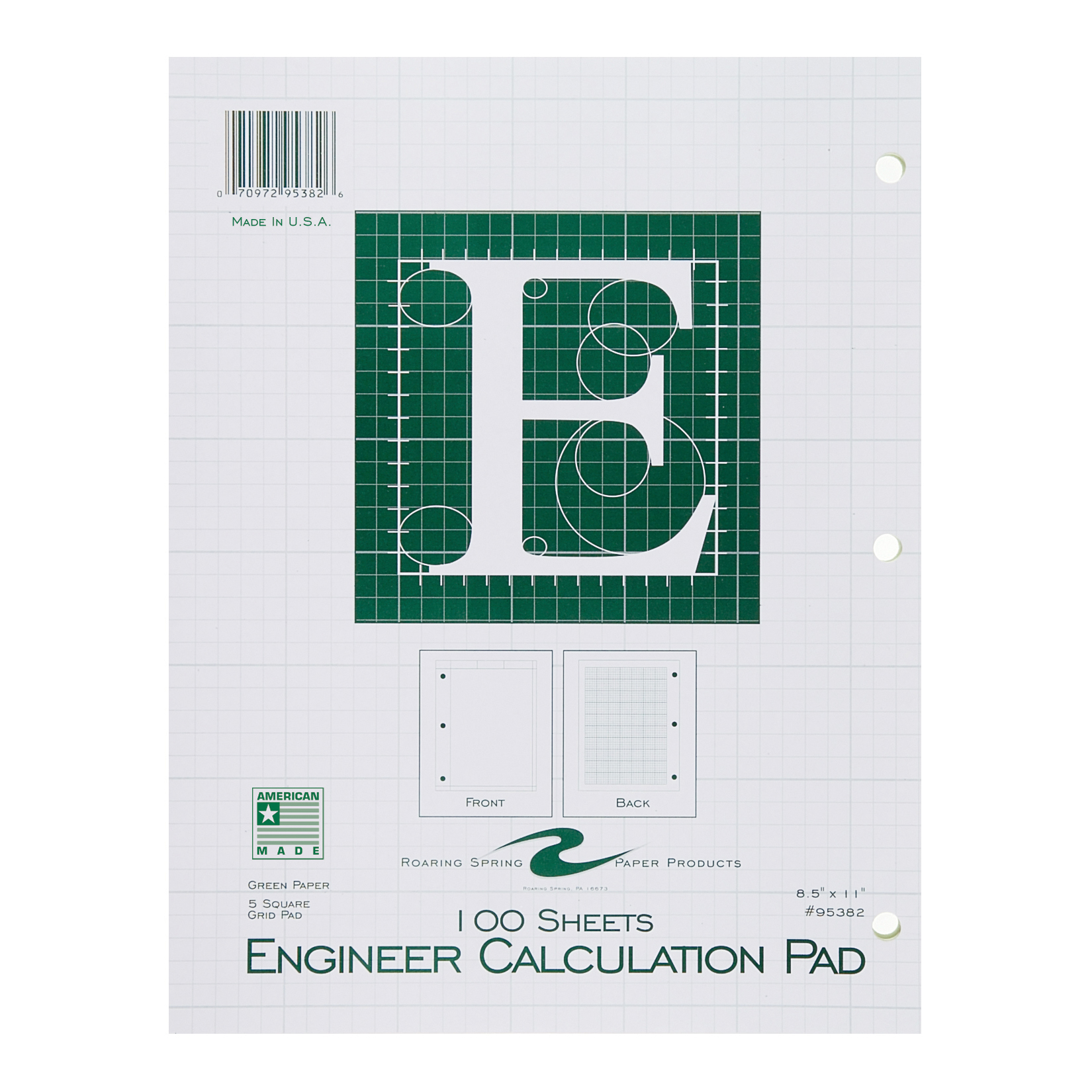 ENGINEER PAD 8.5"x11" GREEN | Engineering Products | Roaring Spring ...