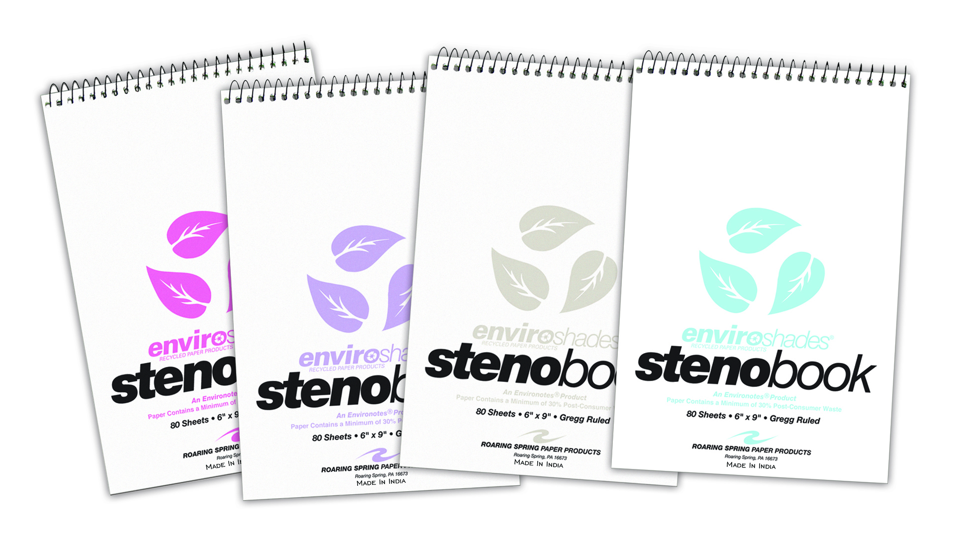 ENVIROSHADES 6X9 STENO 4/PK ASSTD | Wirebound Notebooks | Roaring ...