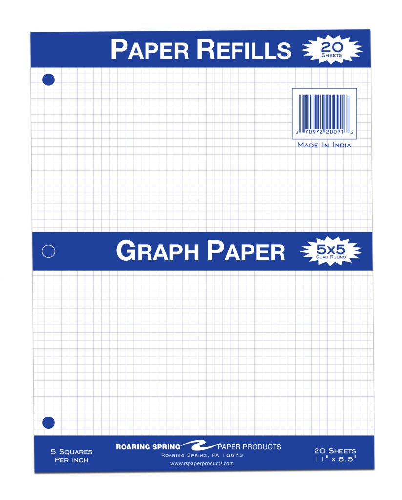 FILLER PAPER 8.5"x11" 5x5 QUAD | Filler Paper | Roaring Spring Paper ...