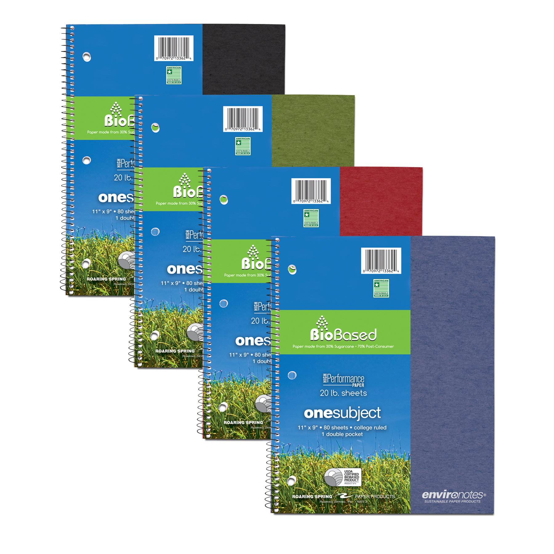 EARTHTONE BIOBASE WB 1SUB 1 PKT 11X9 CM COLCVR | Wirebound Notebooks ...