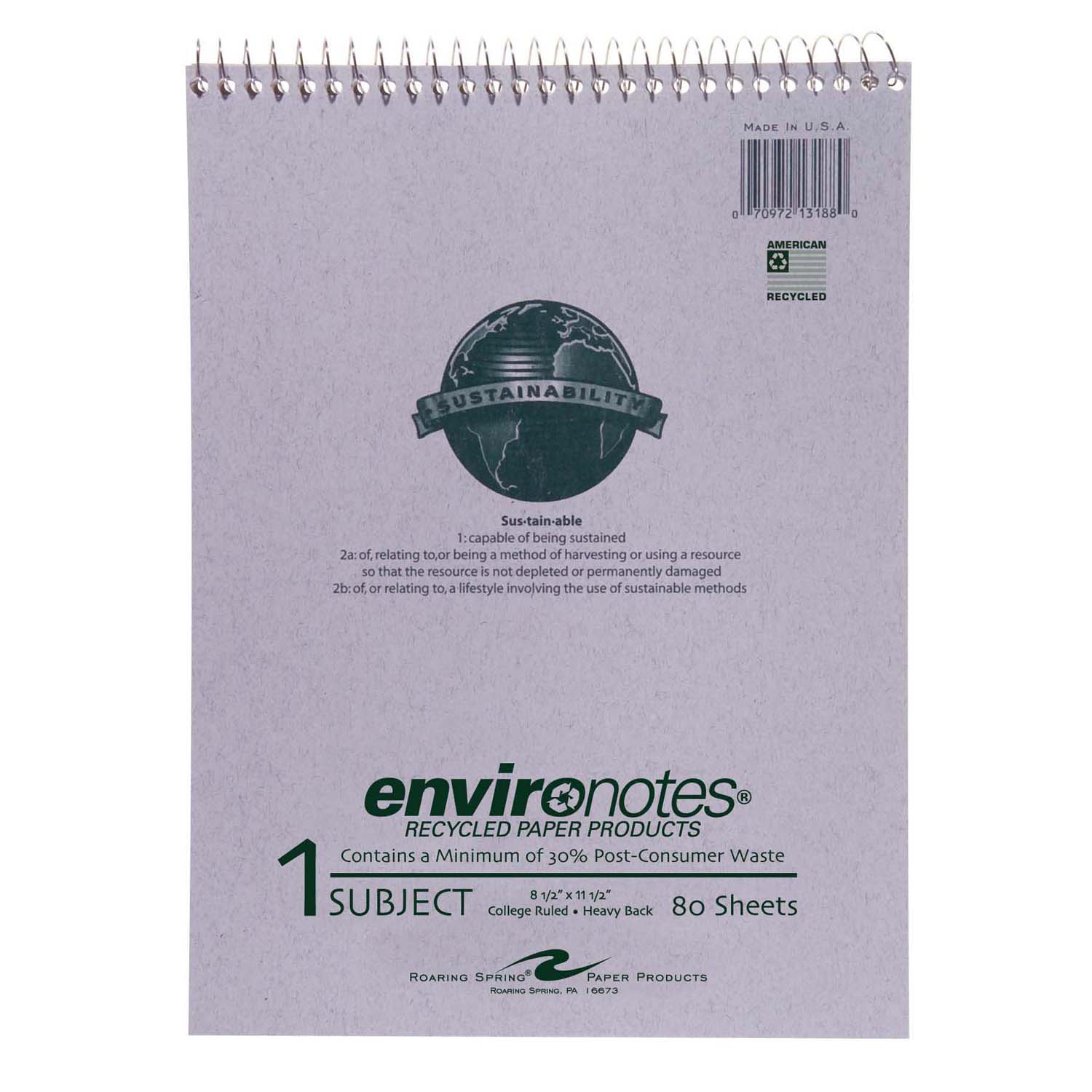 11" Subject Notebooks | Notebooks & Paper Products | Roaring Spring ...