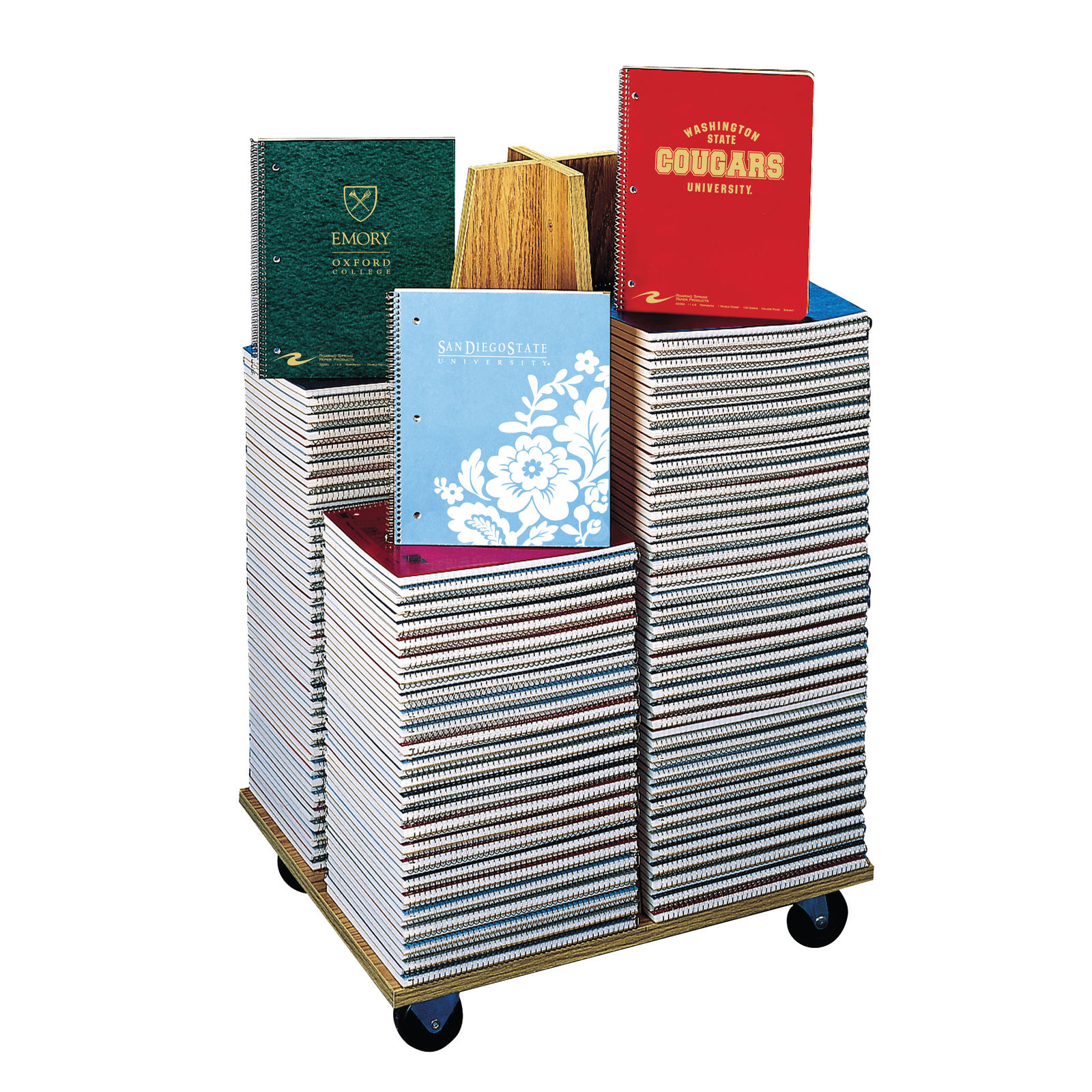 Portable Notebook Display with Wheels | Wirebound Notebooks | Roaring ...