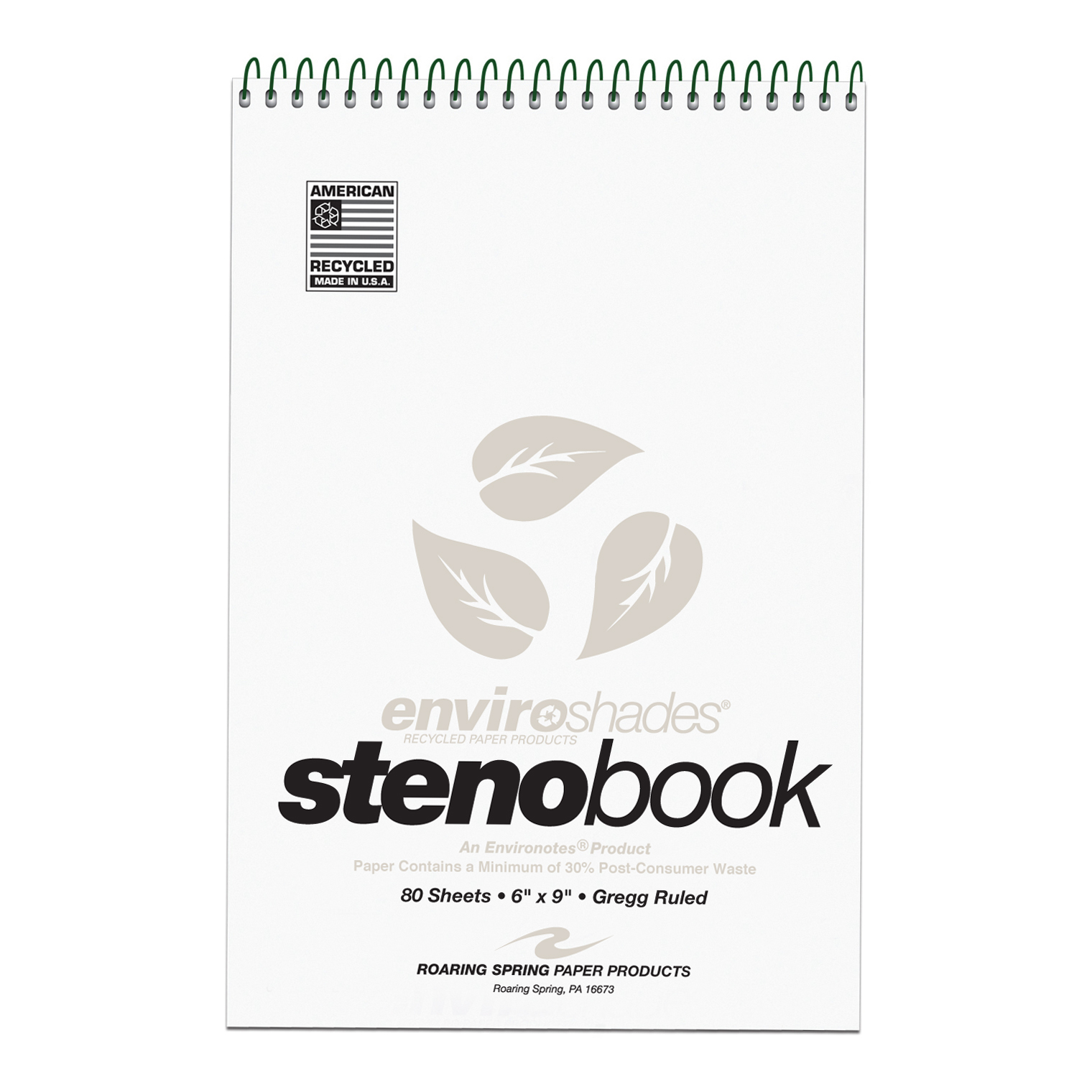 ENVIROSHADES 6X9 STENO 4/PK GREY | Wirebound Notebooks | Roaring Spring ...