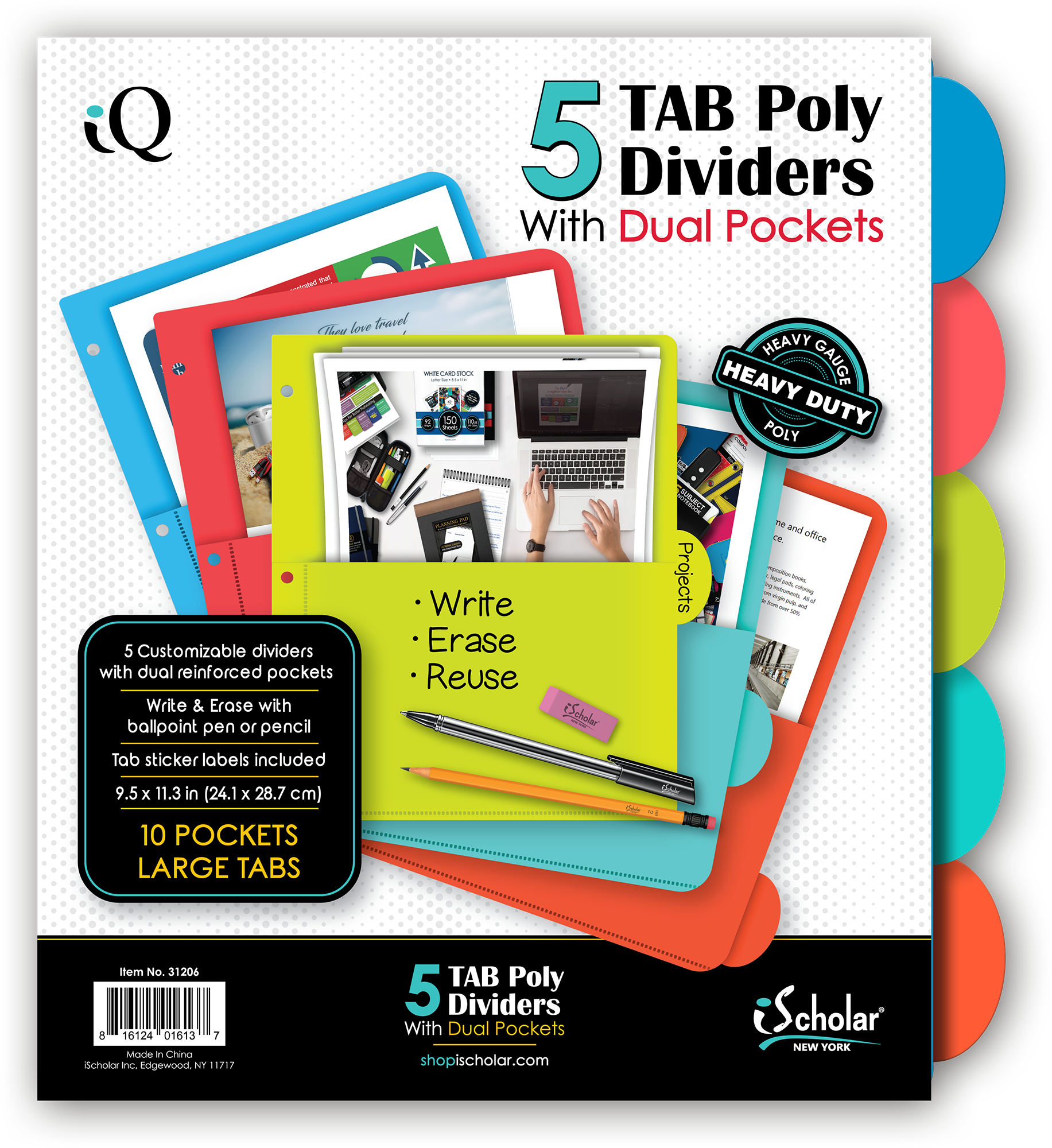 POLY TAB DIVIDERS, 3-HOLE PUNCHED POLYWRAPPED 11 X 8 1/2 | Binder ...