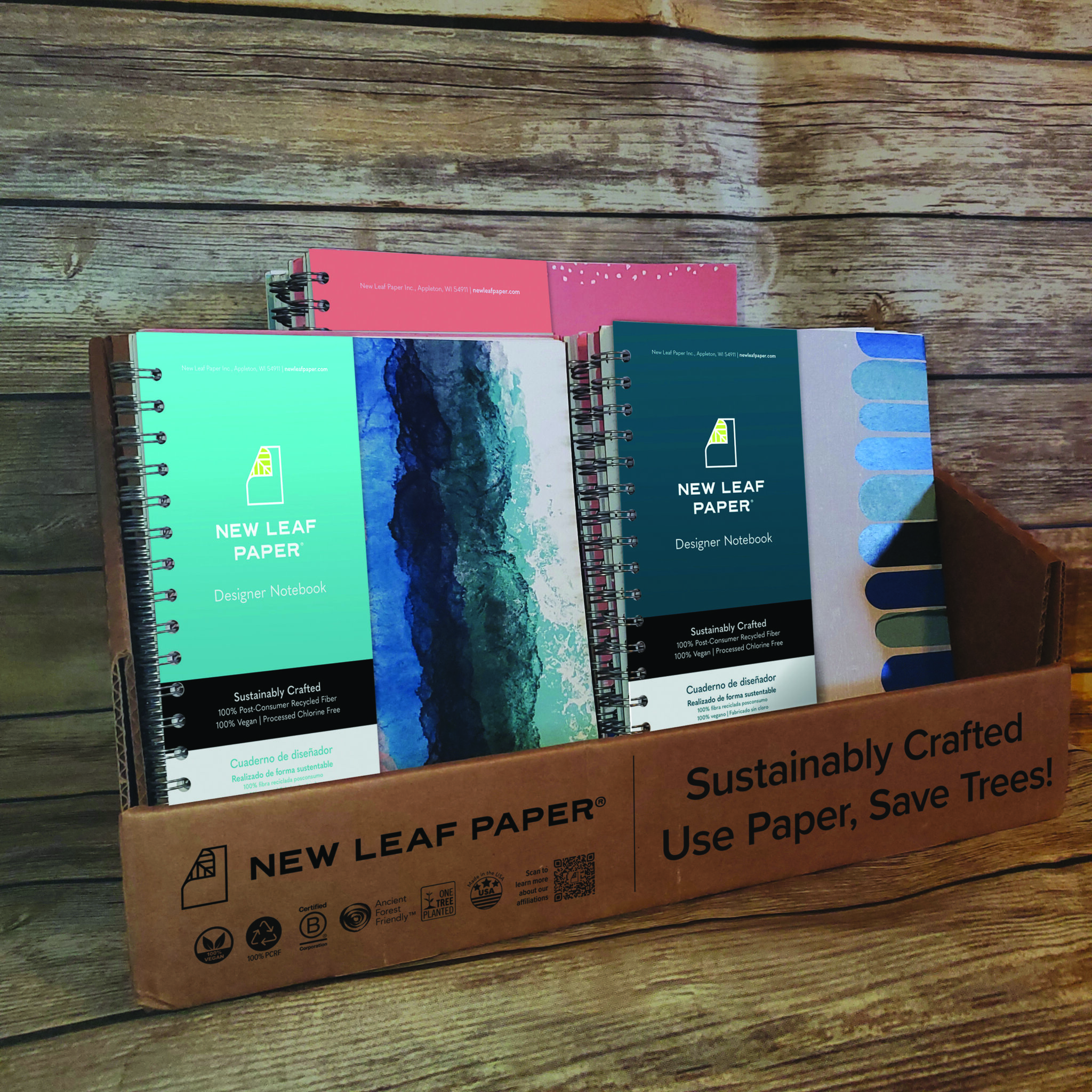 Designer Notebook Display, Classic Designs, 24 Count | New Leaf Paper ...