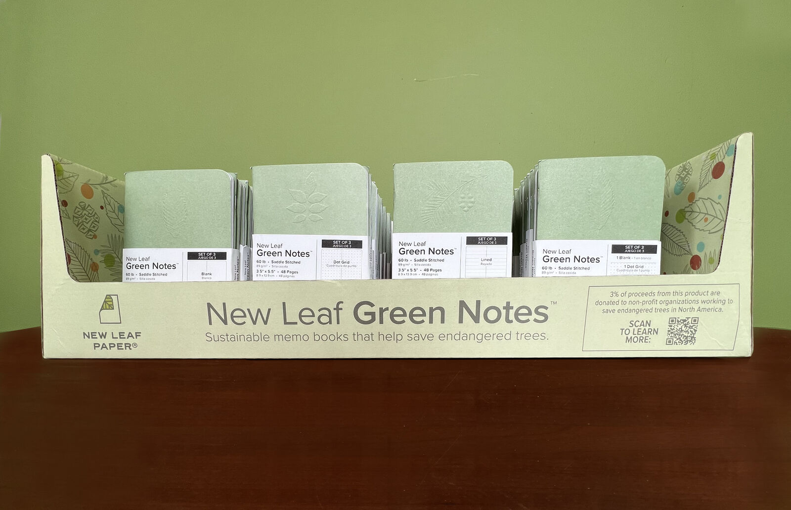 New Leaf Green Notes™ 3.5” x 5.5”, Display 48 ct. | New Leaf Paper ...